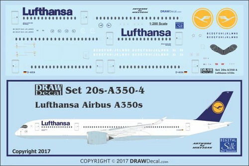 Draw Decal 20-A350-04 Airbus A350 - Lufthansa