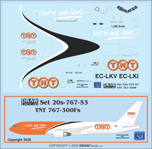 Draw Decal 20-767-53 Boeing 767-300F - TNT Airways