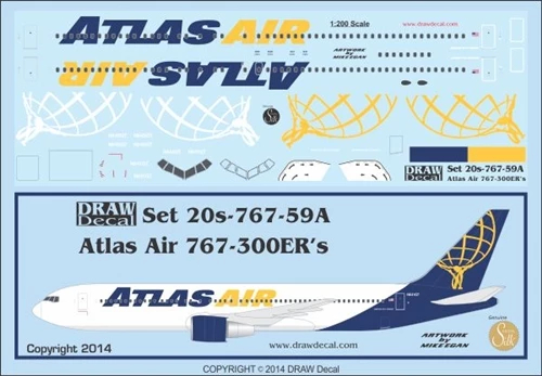 Draw Decal 20-767-59A Boeing 767-300ER - Atlas Air (N640GT and N641GT)