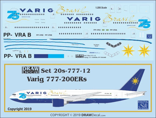 Draw Decal 20-777-12 Boeing 777-200ER - Varig (PP-VRA and PP-VRB)
