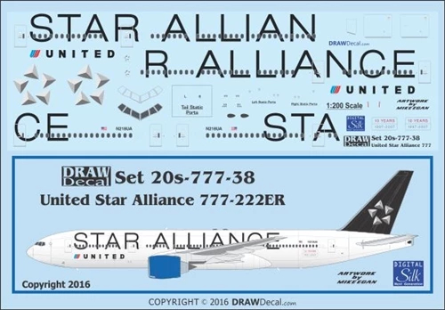Draw Decal 20-777-38 Boeing 777-222ER - United Star Alliance