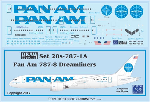 Draw Decal 20-787-01A Boeing 787-8 Dreamliner - Pan Am Flight of Fancy