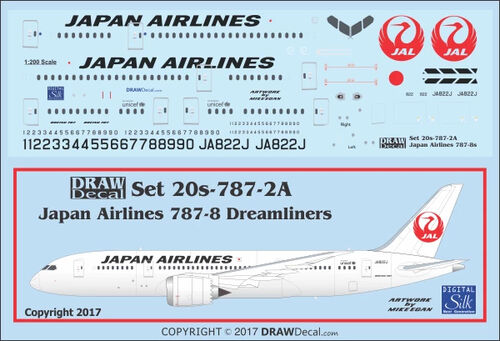 Draw Decal 20-787-02A Boeing 787-8 Dreamliner - Japan Airlines