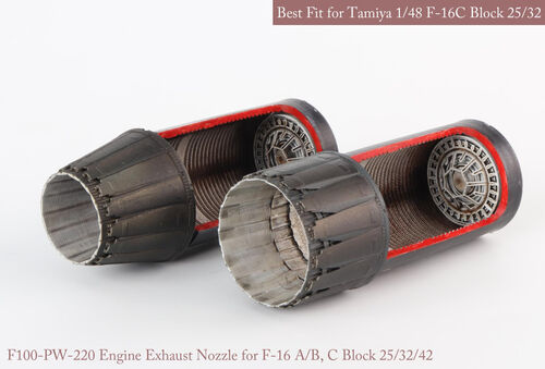 MK1 Design A48057 General Dynamics F-16 A/B/C/D - P&W Exhaust Nozzle & After Burner Set - Opened and Closed (for Tamiya kits)