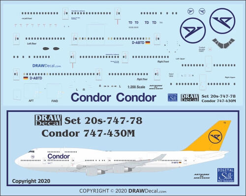 Draw Decal 20-747-78 Boeing 747-430M - Condor (D-ABTD)