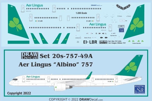 Draw Decal 20-757-49A Boeing 757 - Aer Lingus "Albino" (EI-LBR)