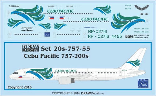 Draw Decal 20-757-55 Boeing 757-200 - Cebu Pacific Air