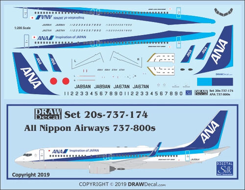 Draw Decal 20-737-174 Boeing 737-800 - ANA - All Nippon Airways