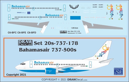 Draw Decal 20-737-178 Boeing 737-500 - Bahamasair