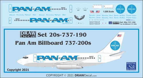 Draw Decal 20-737-190 Boeing 737-200 - Pan Am Billboard