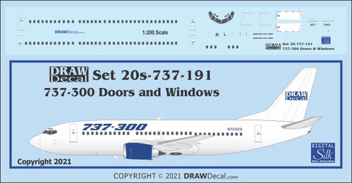 Draw Decal 20-737-191 Boeing 737-300 - Doors and Windows