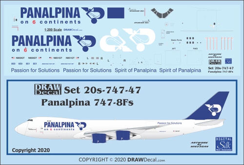 Draw Decal 20-747-47 Boeing 747-8F - Panalpina - Atlas Air