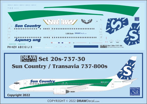 Draw Decal 20-737-30 Boeing 737-800 - Sun Country / Transavia