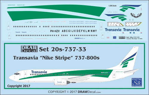 Draw Decal 20-737-33 Boeing 737-800 - Transavia "Nike Stripe"