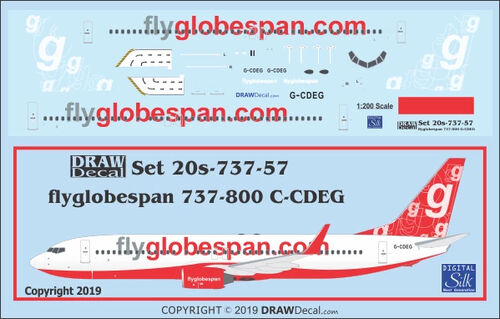 Draw Decal 20-737-57 Boeing 737-800 - flyglobespan.com (G-CDEG)