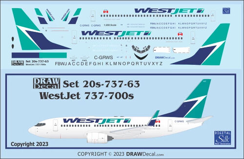 Draw Decal 20-737-63 Boeing 737-700 - WestJet