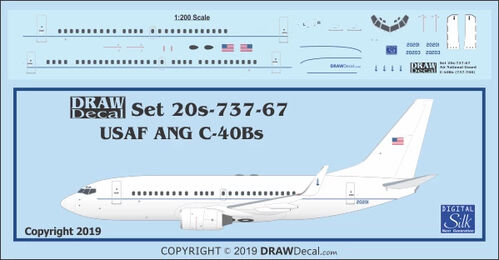 Draw Decal 20-737-67 C-40 B - USAF ANG Decals