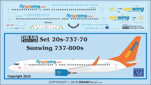 Draw Decal 20-737-70 Boeing 737-800 - Sun Wing