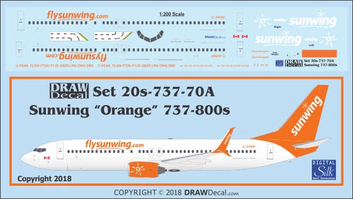 Draw Decal 20-737-70A Boeing 737-800 - Sun Wing "Orange"