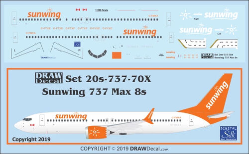 Draw Decal 20-737-70X Boeing 737 MAX8 - Sunwing