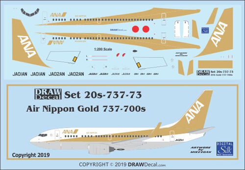Draw Decal 20-737-73 Boeing 737-700 - All Nippon Airways Gold