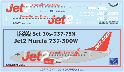 Draw Decal 20-737-75M Boeing 737-300W - Jet2 "Murcia"