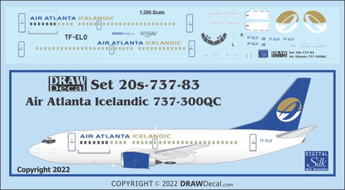 Draw Decal 20-737-83 Boeing 737-300QC - Air Atlanta Icelandic