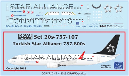 Draw Decal 20-737-107 Boeing 737-800 - Turkish "Star Alliance"