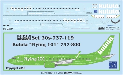 Draw Decal 20-737-119 Boeing 737-800 - Kulula "Flying 101"