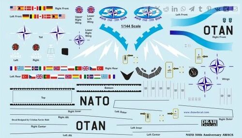 Draw Decal 20-707-01 NATO 50th Anniversary AWACS (E-3A Sentry LX-N90442)