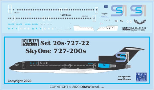 Draw Decal 20-727-22 Boeing 727-200 - SkyOne