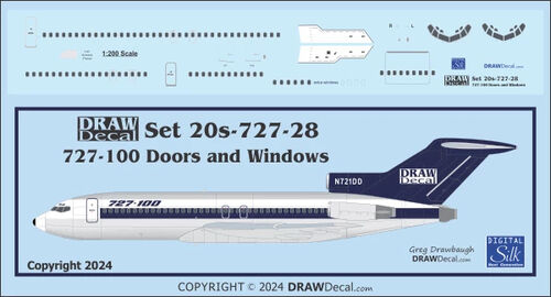 Draw Decal 20-727-28 Boeing 727-100 - Doors and Windows
