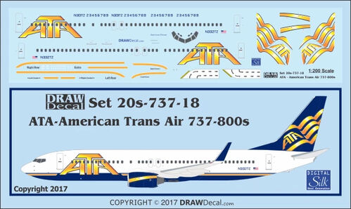 Draw Decal 20-737-18 Boeing 737-800 - American Trans Air