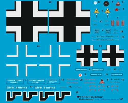 Peddinghaus-Decals 3134 Ju 87 Standard Stencils