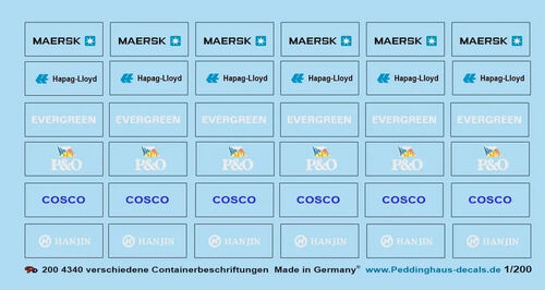 Peddinghaus-Decals 4340 Container Labels