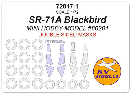 KV Models 72817-1 SR-71A Blackbird (Double-Sided) And Wheels Masks