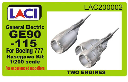 LACI 200002 General Electric GE 90-115 for Hasegawa Boeing 777 300 kit (2 engines in box)