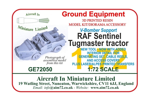 Aircraft In Miniature Ltd GE72050 RAF Sentinel Tugmaster tractor (V-bomber support series)
