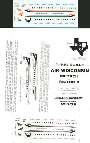 Big-D-Cal D006 Fairchild Metroliner - Metro I/Metro II - Air Wisconsin Decals