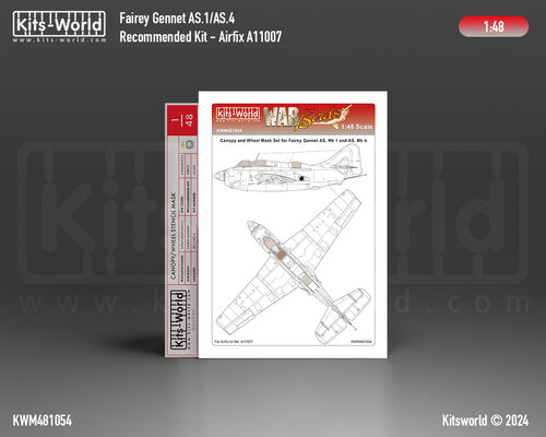 Kits World M481054 Fairey Gannet AS.1/AS.4 - Wheels and Canopy Frame Paint Masks (for Airfix 11007 kit)
