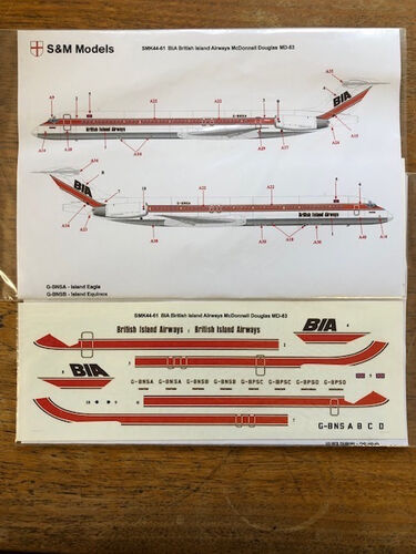 S & M Models K44-461 McDonnell Douglas MD-83 - British Island Airways Decals