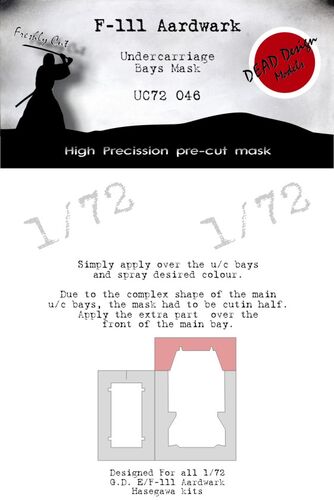 DEAD Design Models UC72046 F-111 Aardwark Undercarriage Bays Mask (For Hasegawa Kits)