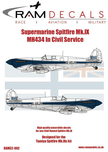 Ram Models 32002 Supermarine Spitfire MK.IXc MH434 in Civil Service (for Tamiya kits)
