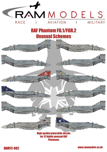 Ram Models 72002 RAF McDonnell Douglas Phantom FG.1/FGR.2 - Unusual Schemes for 12 aircraft