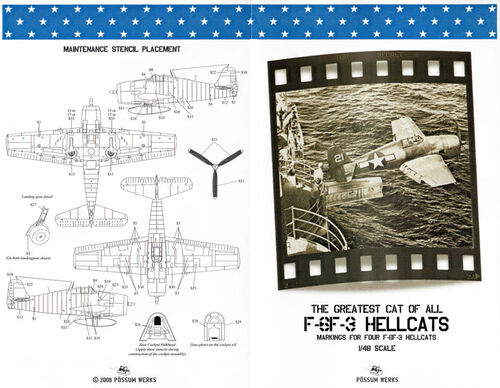 Possum Werks PW48002 Grumman F6F-3 Hellcats (4 schemes)