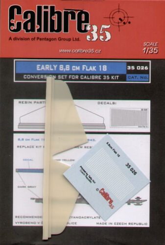 Calibre 35 35026 Early 8.8cm Flak 18 - Conversion Set with Decals (designed to be used with Calibre 35 kits)