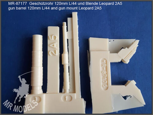 MR Modellbau 87177 Gun Barrel 120mm L/44 And Gun Mount Leopard 2A5