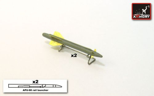 Armory Models Group ACA7244A Kh-25ML (AS-10a 'Karen') Air to Surface Missile and APU-68 Launcher Rail