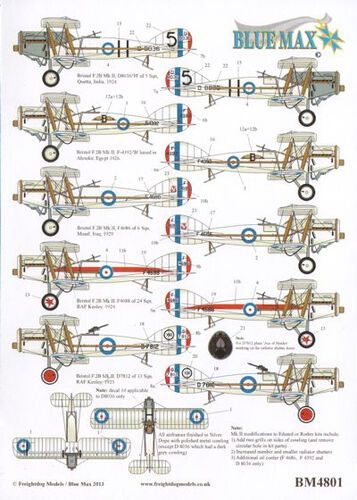 Blue Max BM4801 Inter-War Bristol Fighters in post WWI service around the British Empire