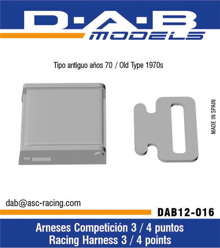 DAB Models 12-016 Racing Harness 3/4 Points (Old Type - 1970's)